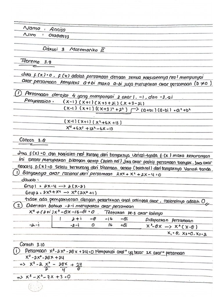 Diskusi 3 Matematika II PDF | PDF