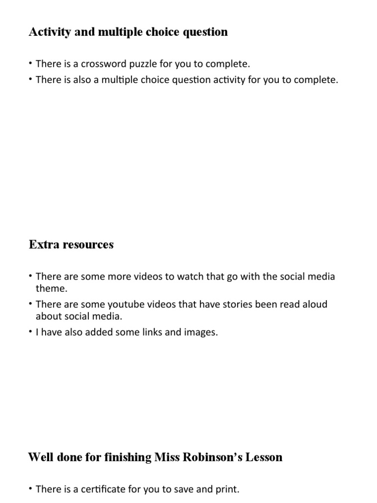 Extra Resources | PDF