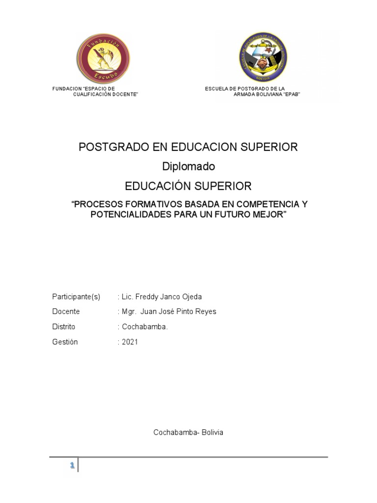 Diplomado en Educación Superior: Janco | PDF | Evaluación | Plan de ...
