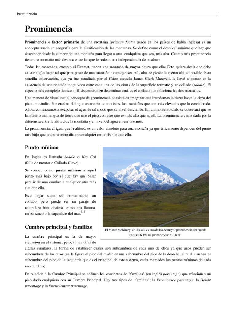 Prominencia en montañas y su importancia | PDF | Geodesia | Ciencias de ...