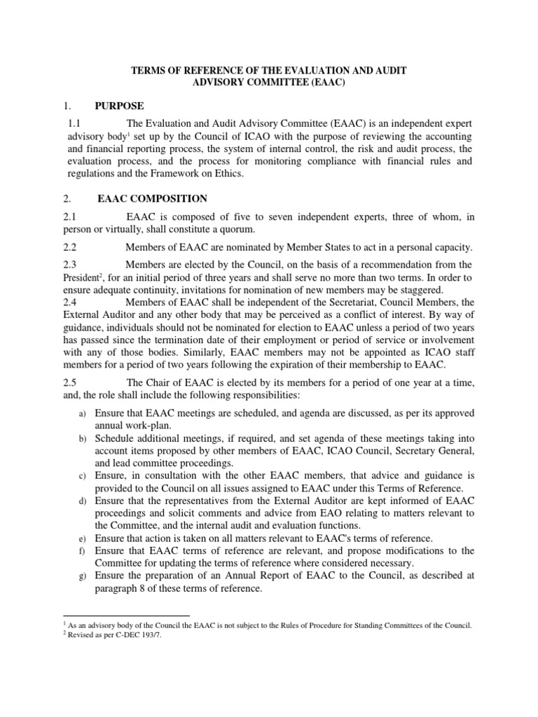Oversight of Financial Reporting, Risk Management, and Ethics: Terms of ...