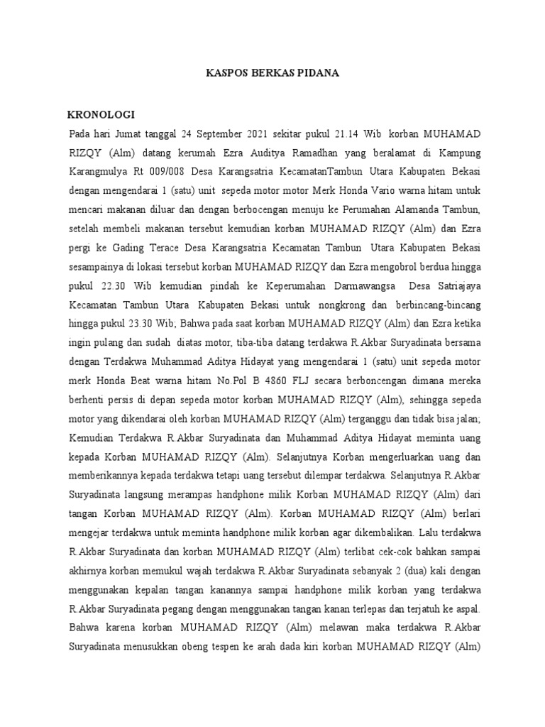 Kaspos Berkas Pidana | PDF