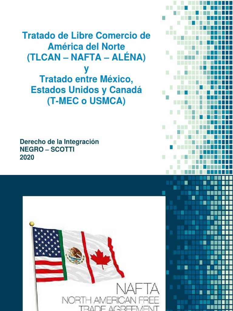 NAFTA Tratado de Libre Comercio de América Del Norte y T-MEC PDF | PDF | Tratado de Libre ...