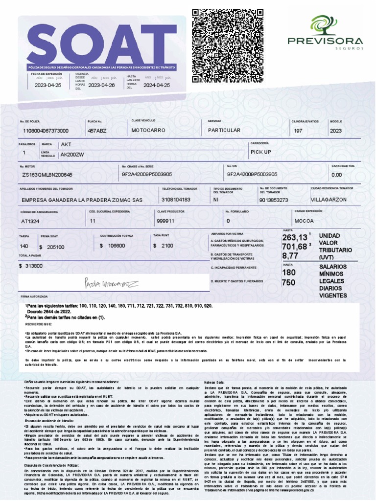 Soat Motocarro | PDF
