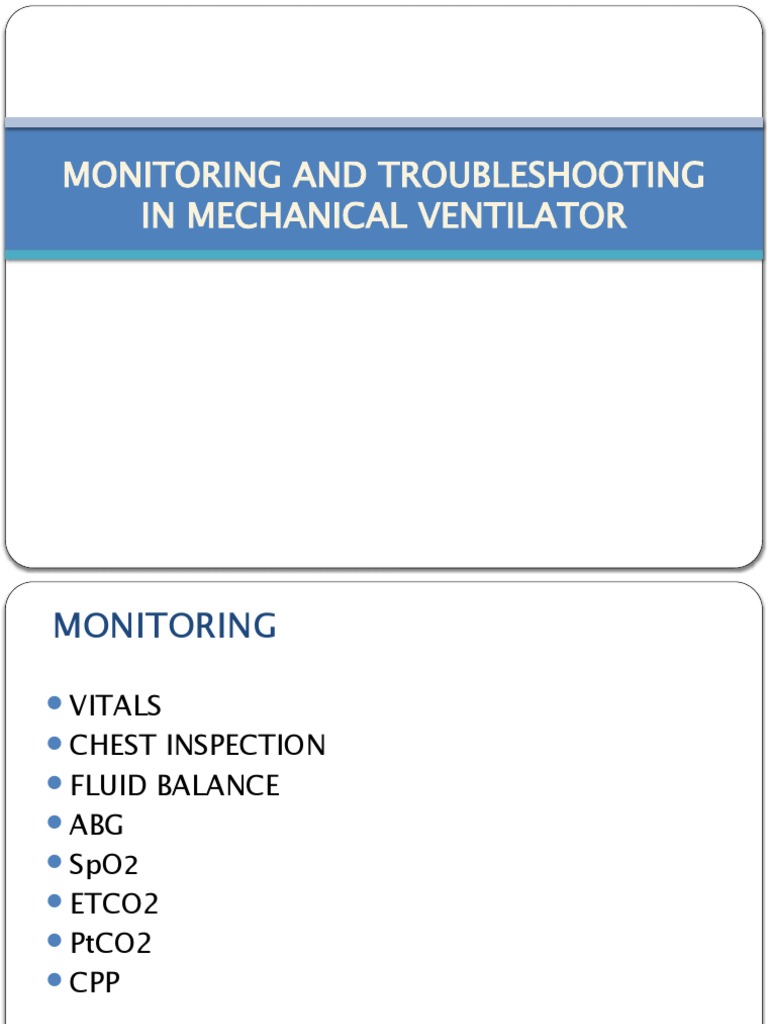 Mechanical Ventilator Monitoring Guide | PDF | Breathing | Hypoxia ...