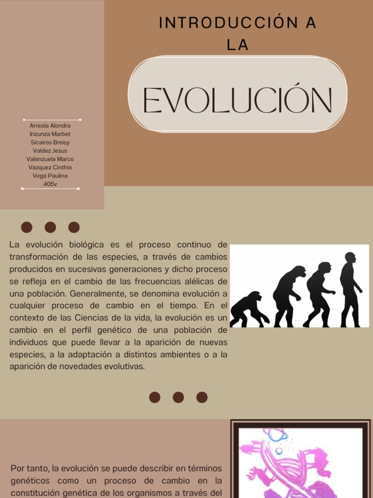 Introduccion A La Evolucion. 405v PDF | PDF