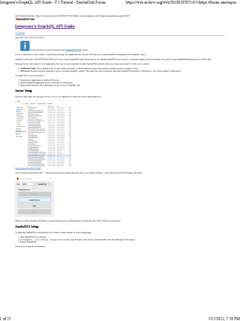 Integrator's GraphQL API Guide - V5 Tutorial - SambaClub Forum PDF | PDF
