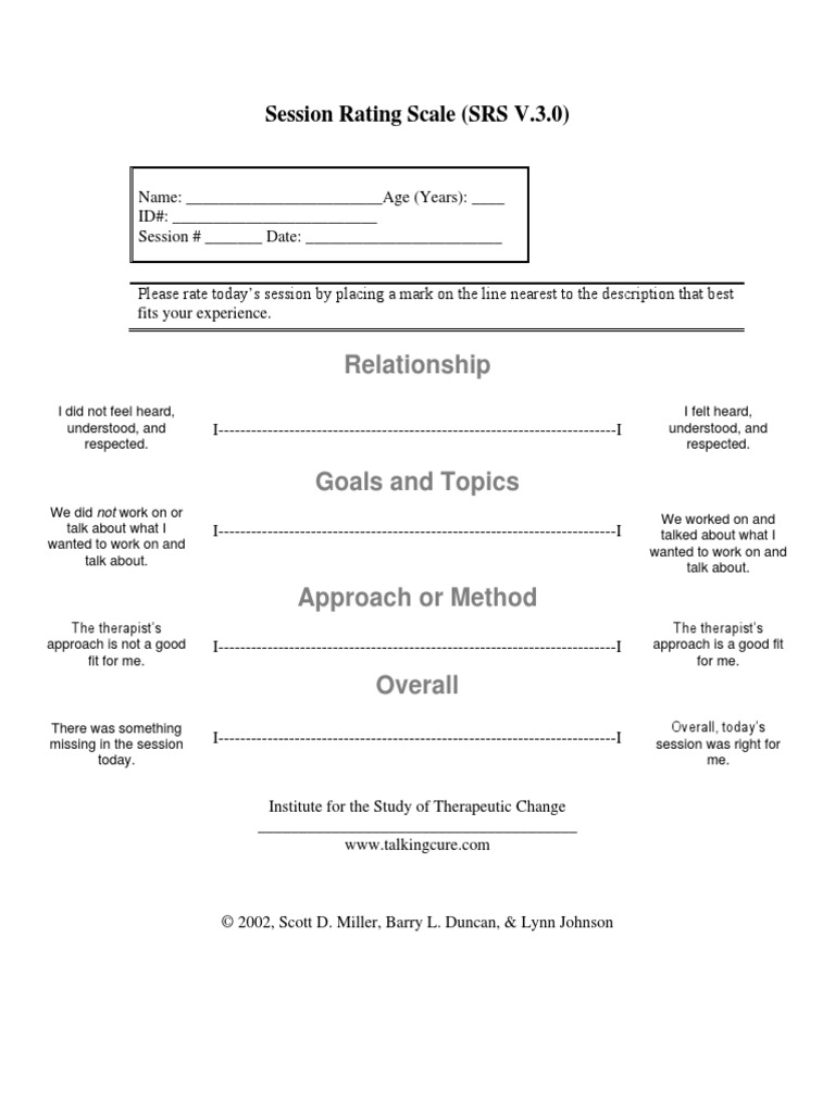 Session Rating Scale | PDF
