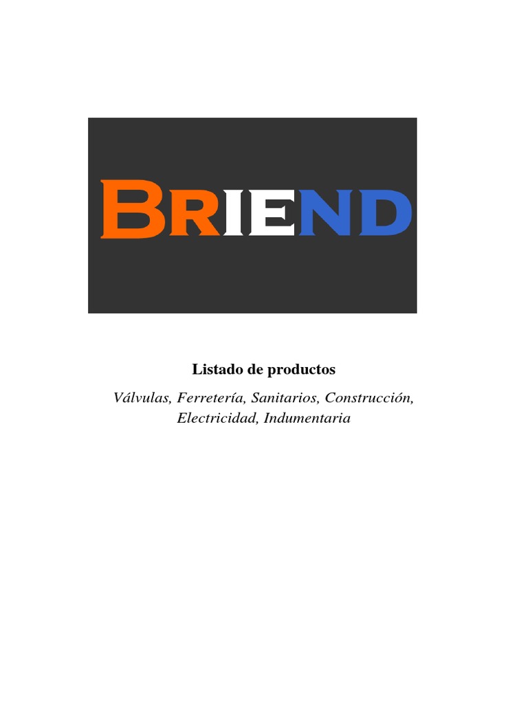 Listado Productos Briend SRL PDF | PDF