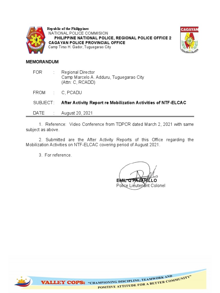 CPPO Mobilization Activities on NTF-ELCAC August 2021 | PDF