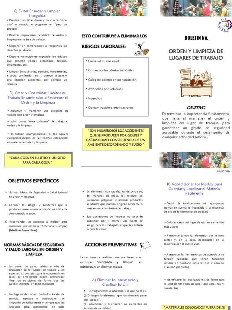 BOLETIN #4 - Triptico de Orden y Limpieza | PDF
