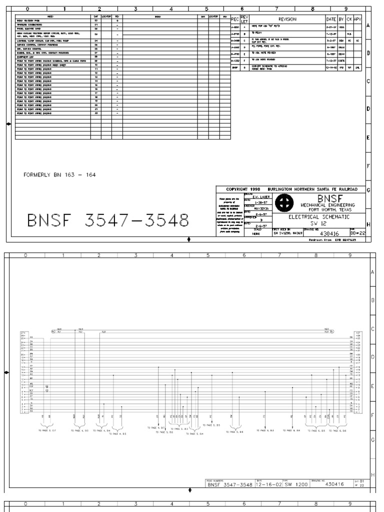 Diagrama Eléctrico SW-1200 BNSF 3547 PDF | PDF