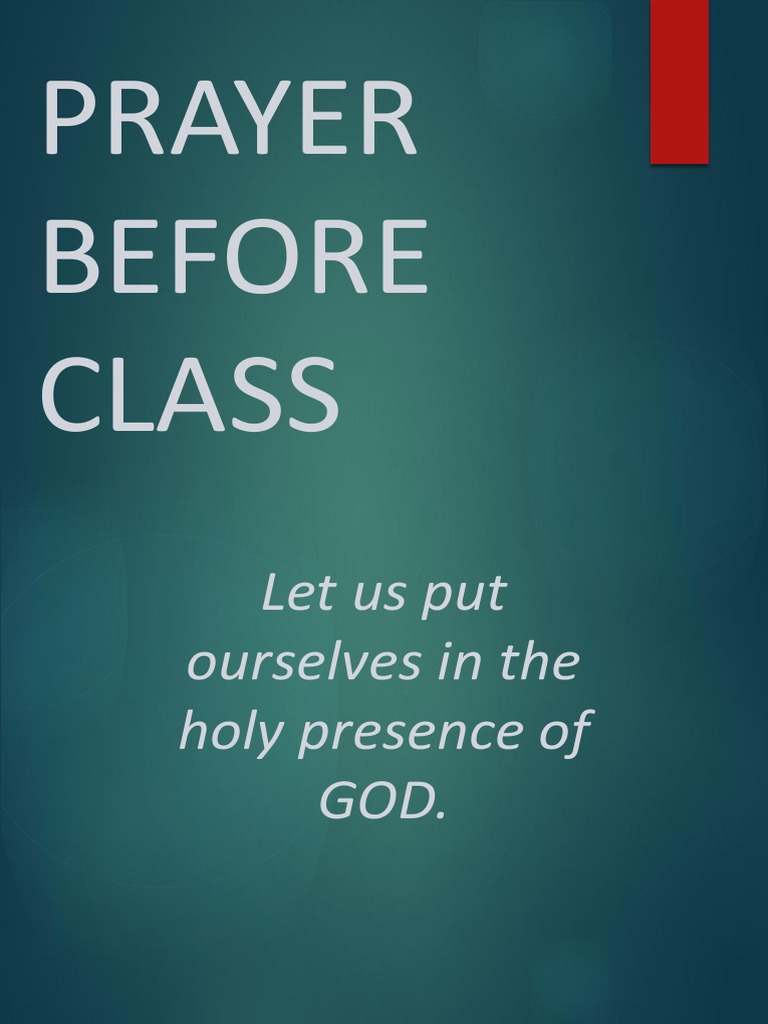 Prayer Before Class A Pdf