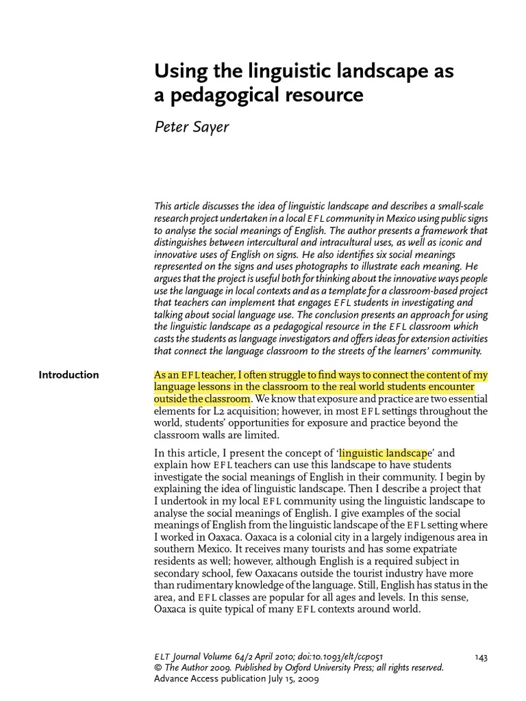 1 Using-Linguistic-Landscape PETER SAYER PDF | PDF