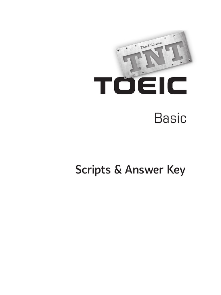 TNTTOEIC Basic 2019 - Scripts AnswerKey PDF | PDF