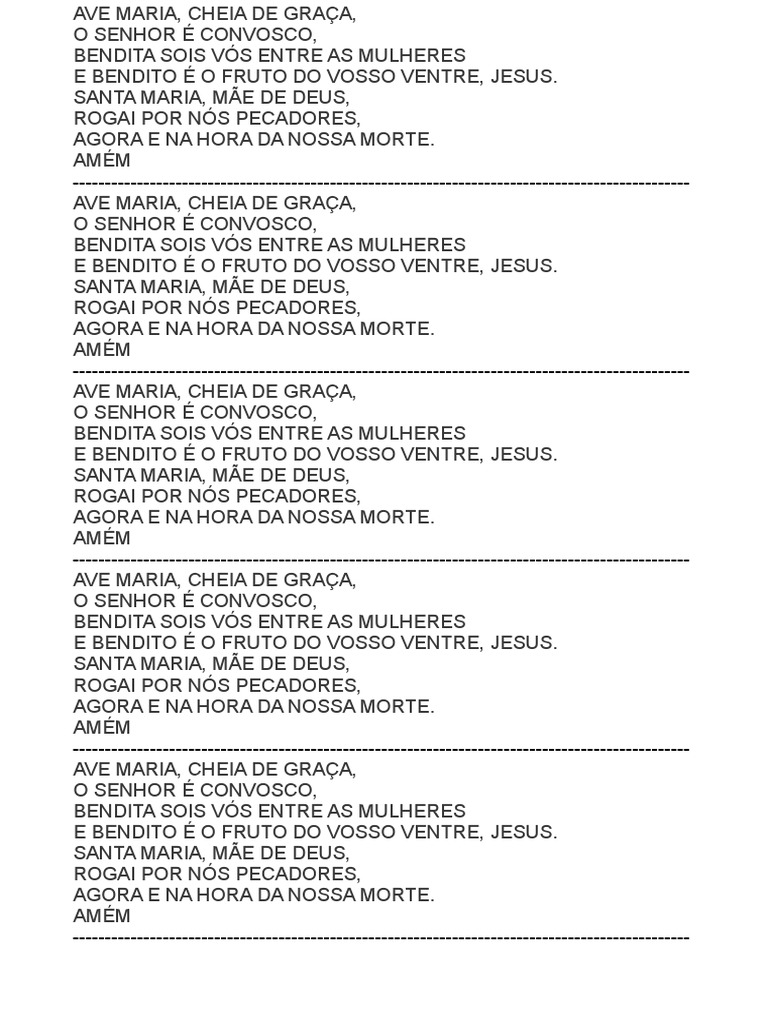 Oração Ave Maria Pdf Pdf