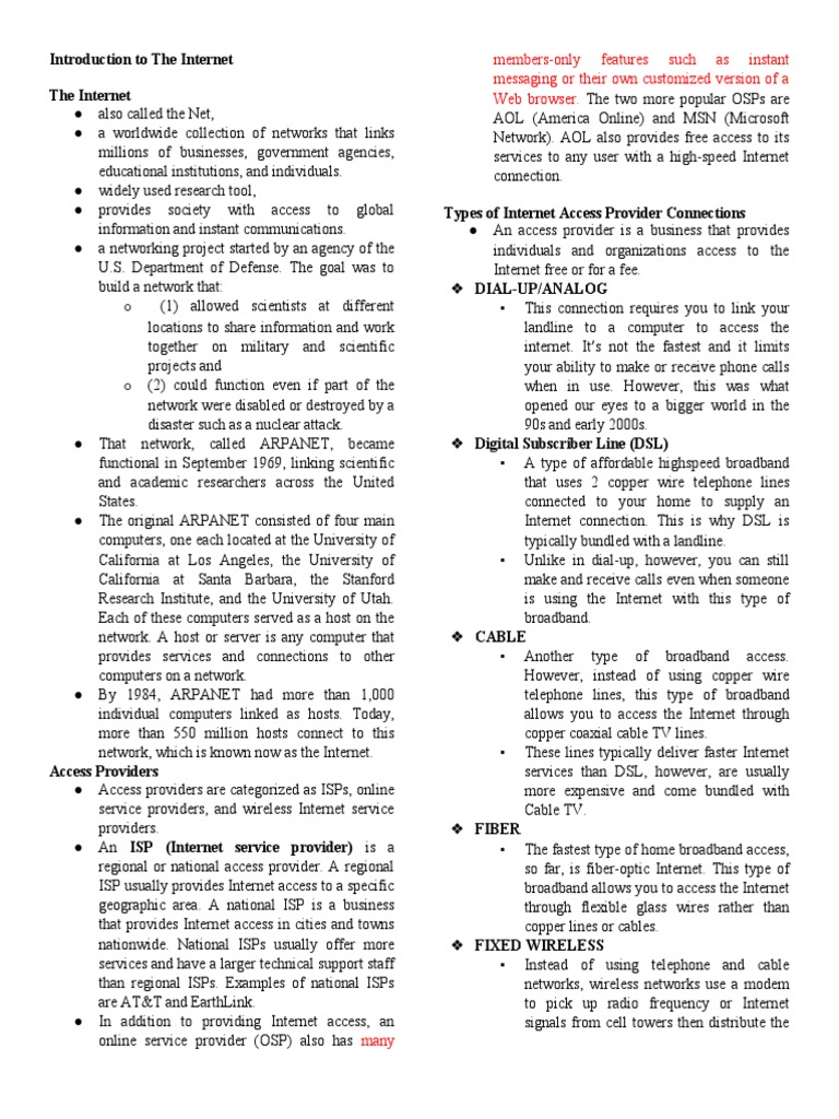 Lecture 3 Introduction To The Internet | PDF