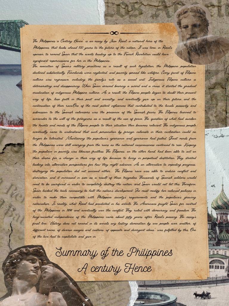Summary of The Philippines A Century Hence | PDF