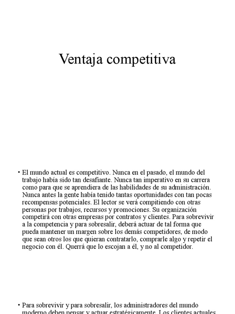 Ventaja Competitiva 1 | PDF