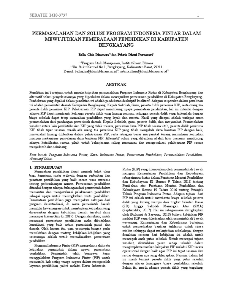 Solusi Program Indonesia Pintar di Bengkayang | PDF