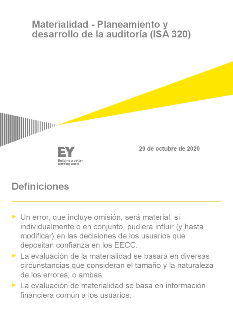 ISA 320 Materialidad | PDF | Auditoría | Planificación