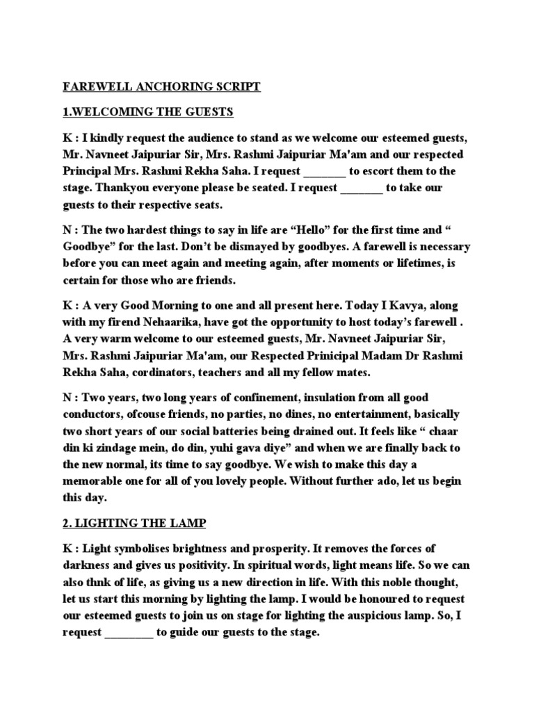 Farwell Anchoring Script Final | PDF
