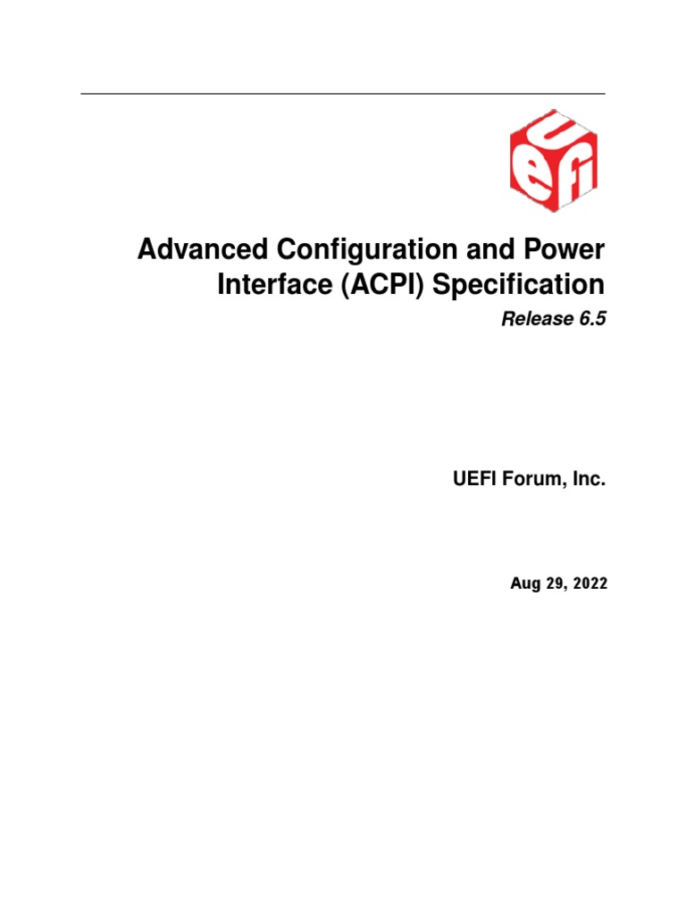 ACPI Spec 6 5 Aug29 PDF | PDF