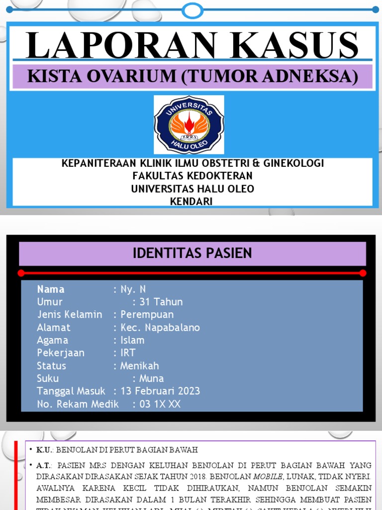Lapsus - Tumor - Adneksa - Kista - Ovarium - Delfree Ramba - K1a112059 | PDF
