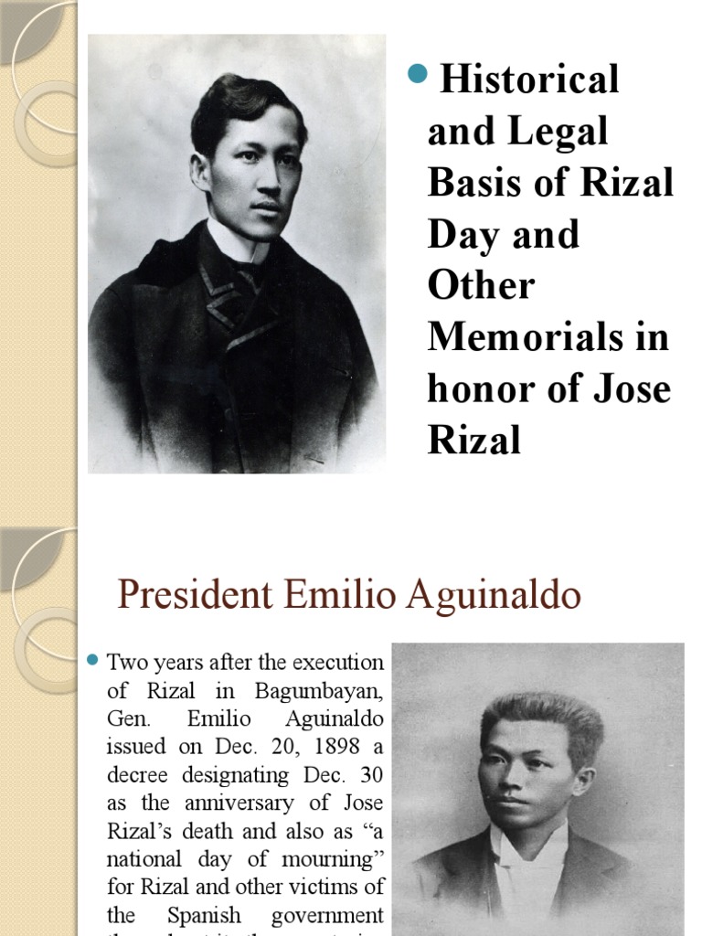 The Historical Establishment and Legal Basis of Rizal Day and Other ...