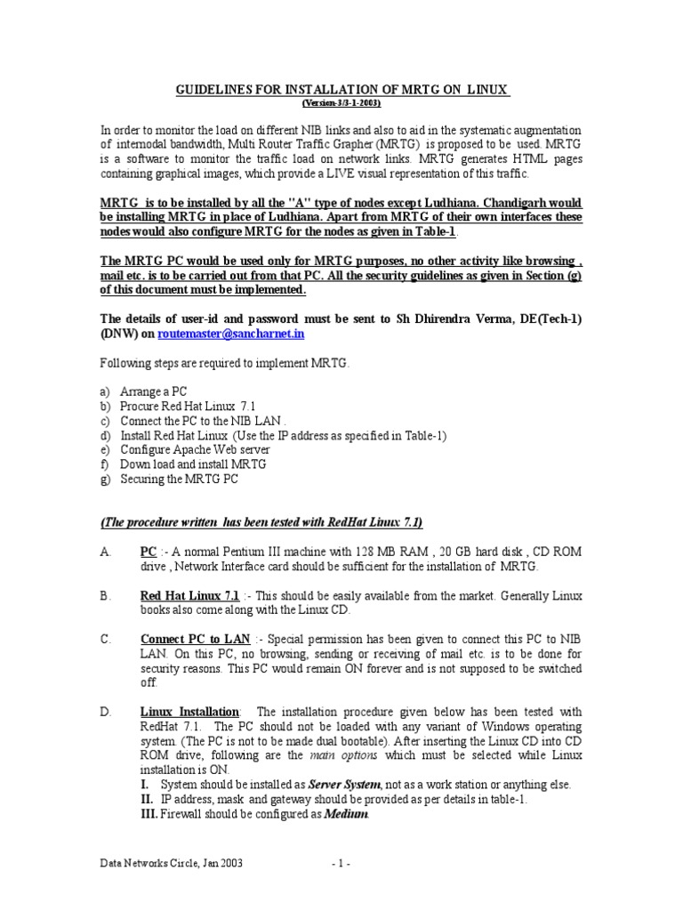 MRTG Linux Installation-V3 | PDF