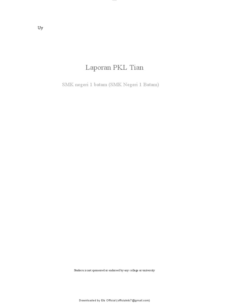 Laporan PKL Tian | PDF