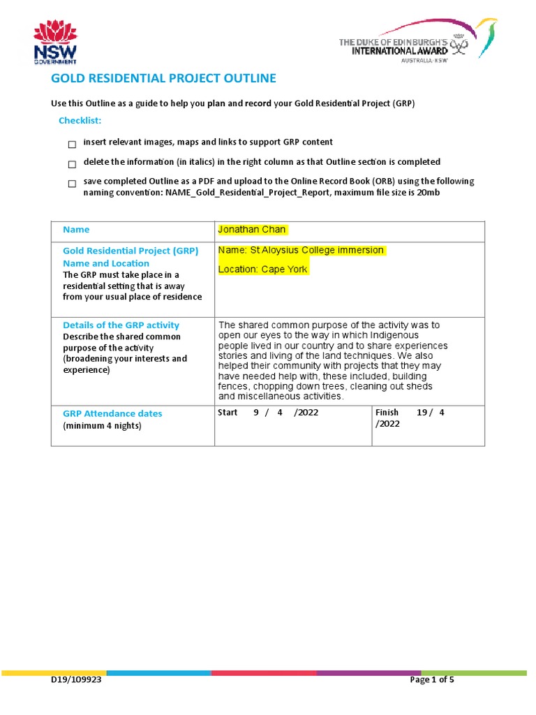 Gold Residential Project Overview | PDF