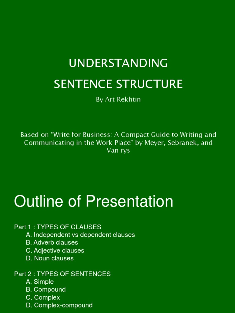 Understanding Sentence Structure | PDF | Clause | Sentence (Linguistics)