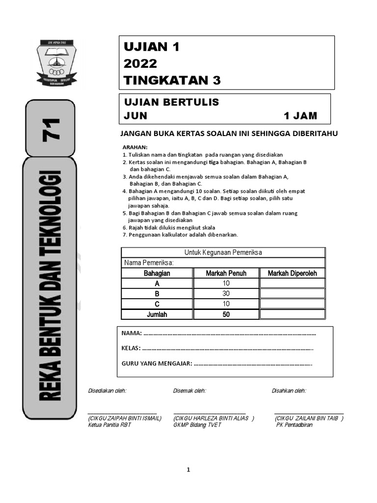 SOALAN UJIAN 1 JUN RBT_TING_3.docx | PDF