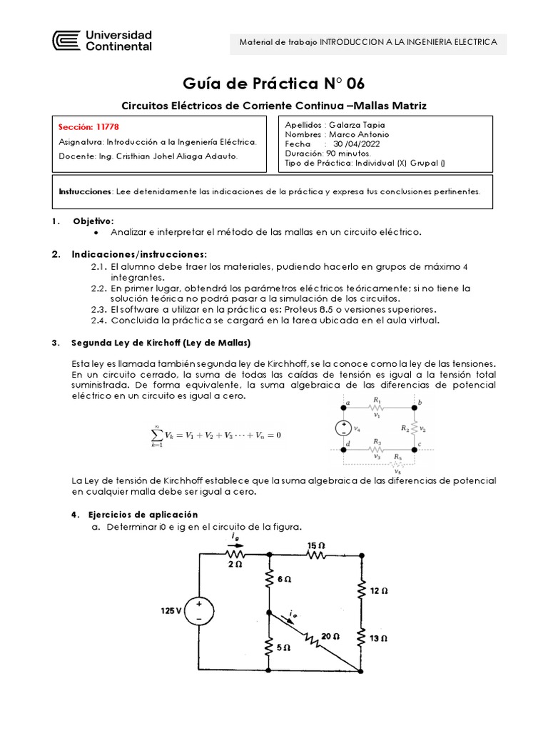Guia de Practica N°6 Matriz PDF | PDF | Métodos y materiales de enseñanza | Tecnología e ingeniería