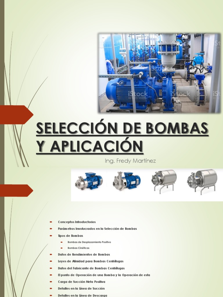 Selección de Bombas Cinéticas y Tipos | PDF | Bomba | Ingeniería Química