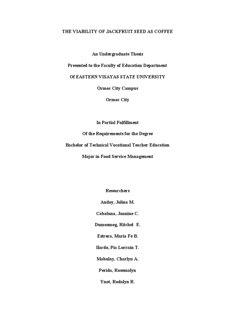 Jackfruit Seed as Coffee: A Viability Study | PDF | Coffee | Statistics