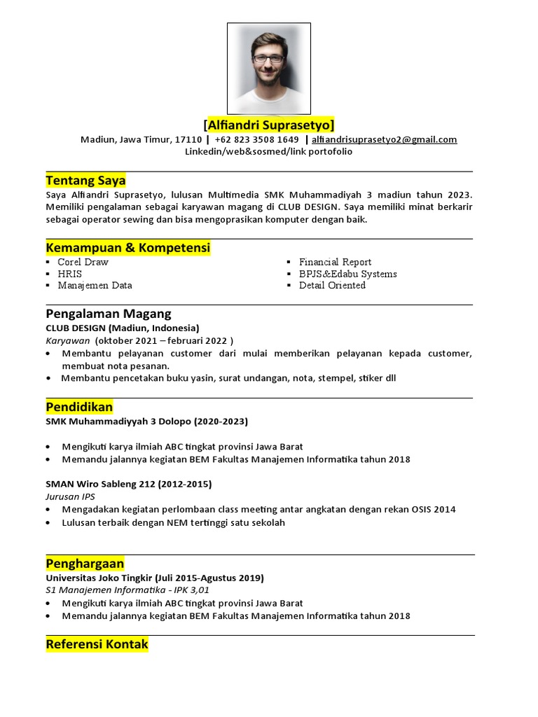 Contoh CV FIX | PDF