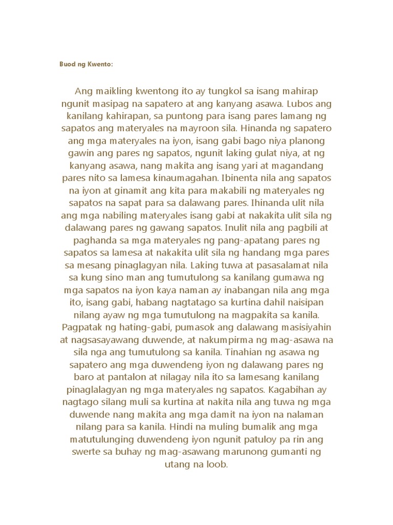 Buod NG Kwento | PDF