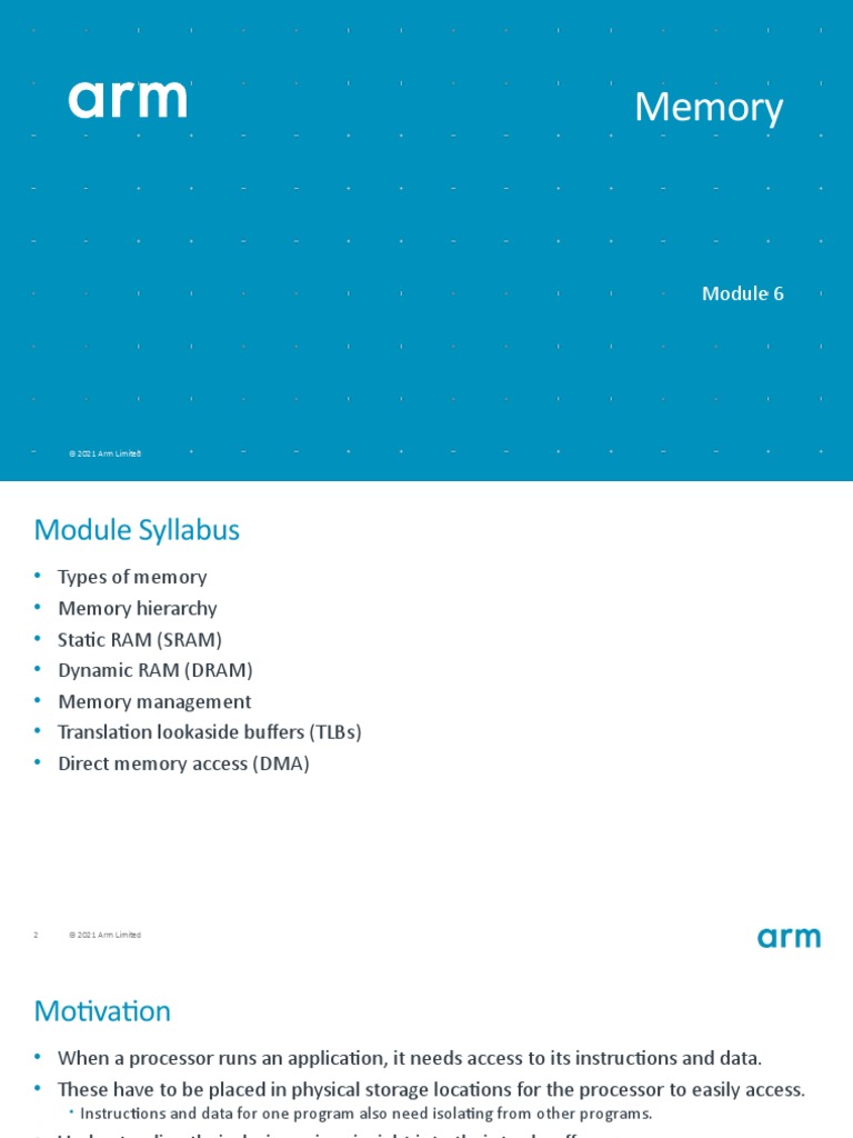 Module 6 Memory Pdf Random Access Memory Computer Data Storage 