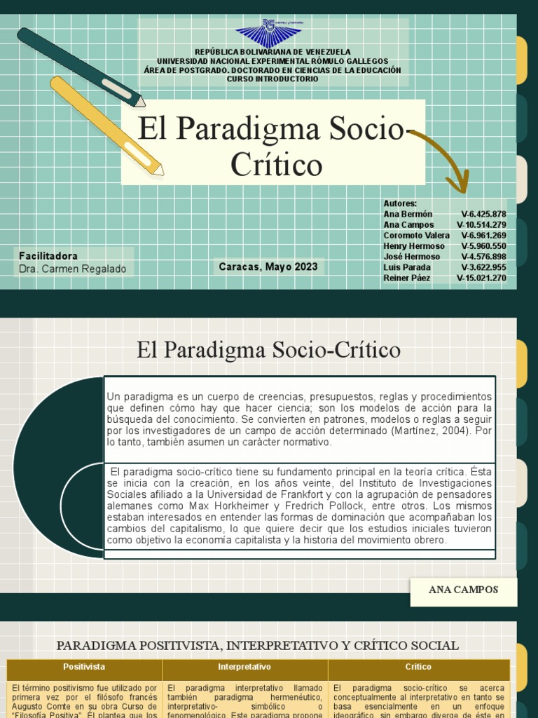 Paradigma Socio-Crítico en Educación | PDF | Conocimiento | Paradigma