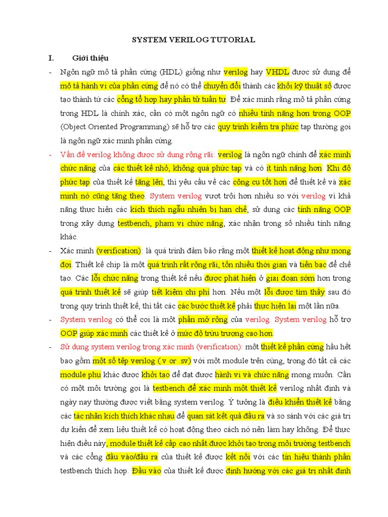 System Verilog Tutorial | PDF