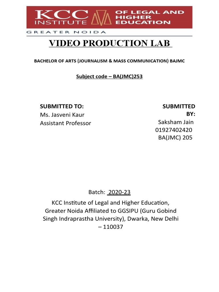 Video Production Lab | PDF
