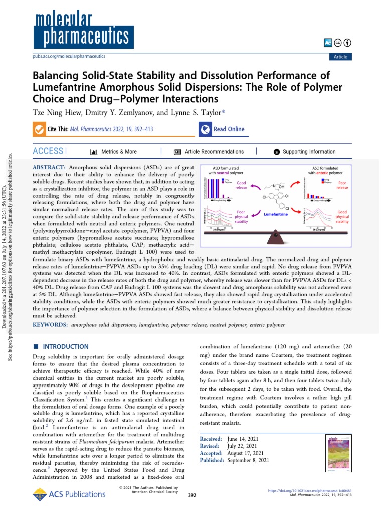 Dissolution Mechanism of Polymers PDF | PDF