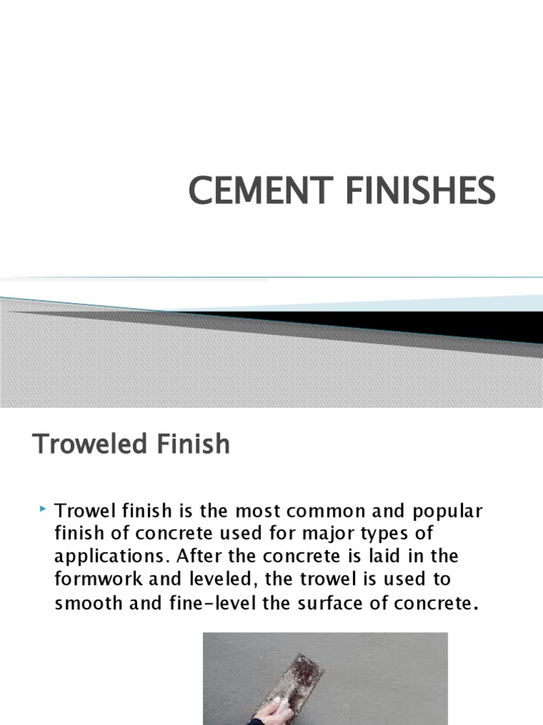 Cement Finishes | PDF | Cement | Concrete