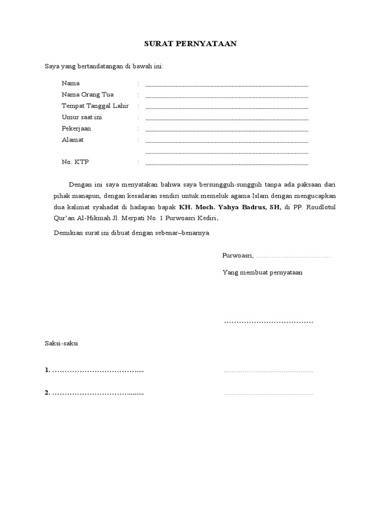 SURAT_PERNYATAAN_MASUK_ISLAM.docx | PDF