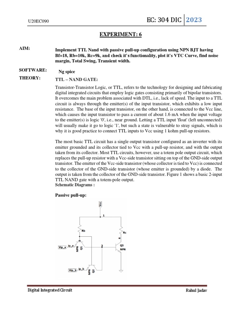 Exp6 TTL Nand PDF | PDF