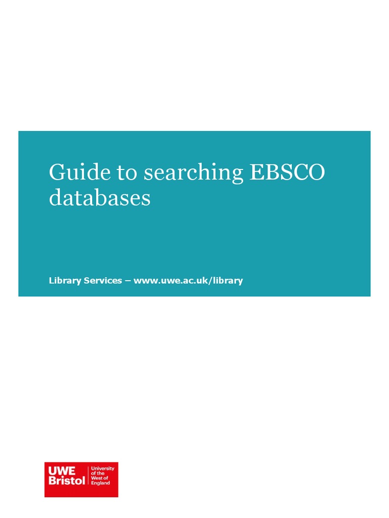 Guide To Searching Ebsco Databases | PDF | Computers