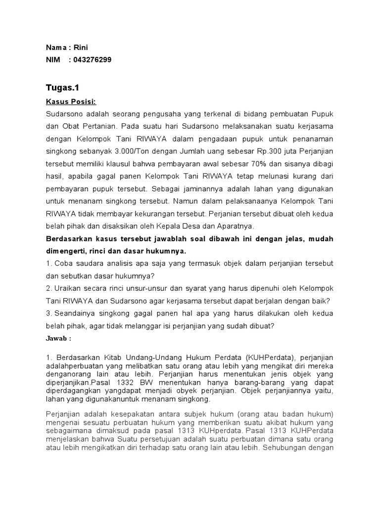 Tugas 1 INTERPRETASI DAN PENALARAN HUKUM RINI | PDF