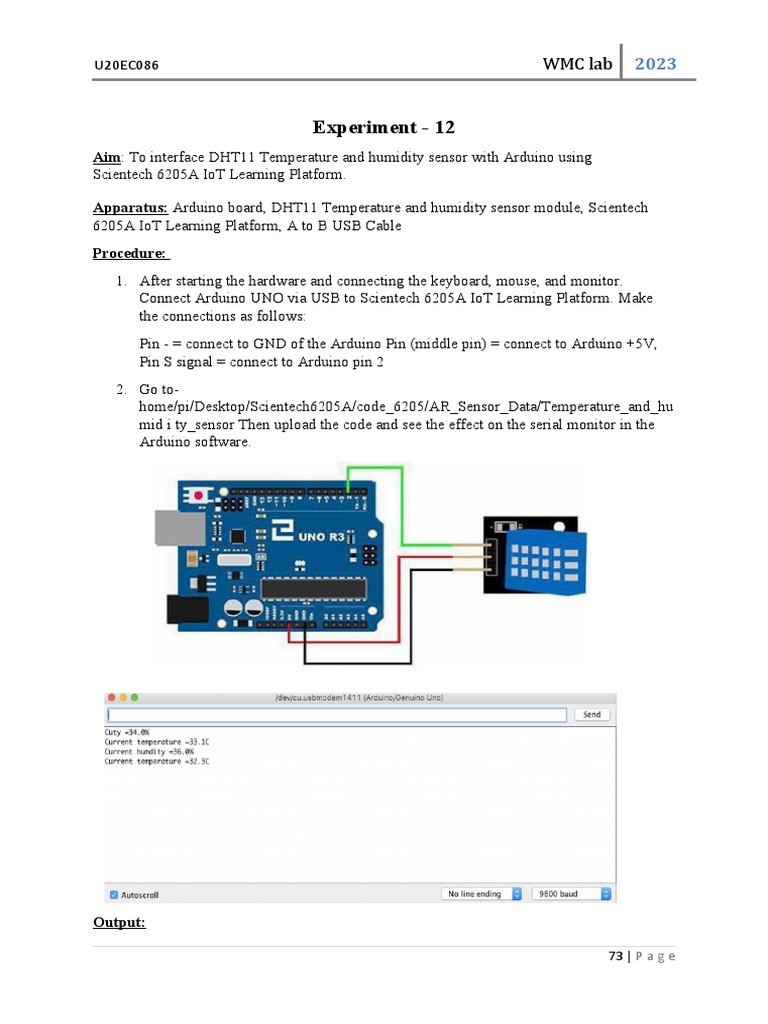 U20EC086 WMC Lab-12 | PDF | Arduino | Sensor